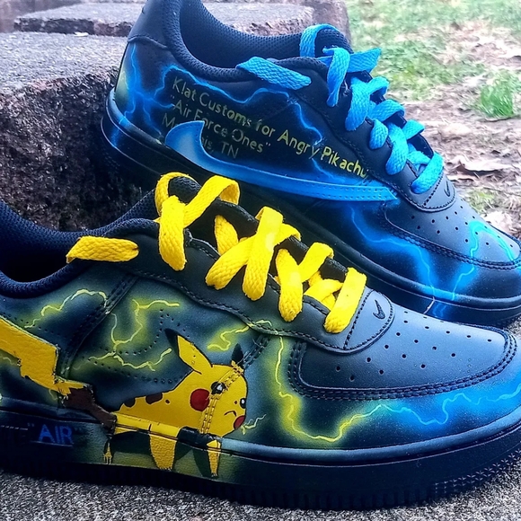 Nike | Shoes | Nike Custom Low Top Af Angry Pikachu | Poshmark